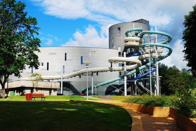 Het Park Van De Wateraantrekkelijkheid in Druskininkai Spa Stad Stock ...