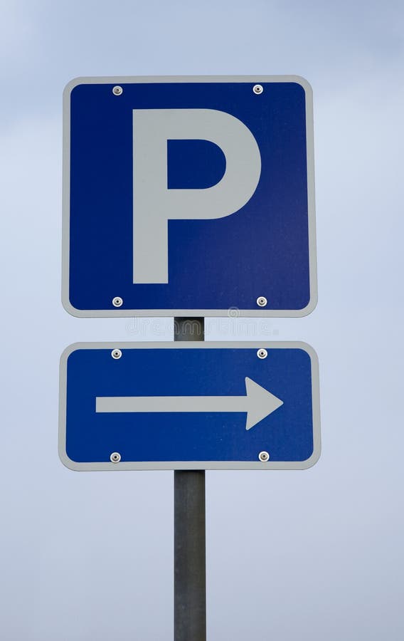 Het parkeren Teken stock afbeelding. Image of post, pijl - 4958841