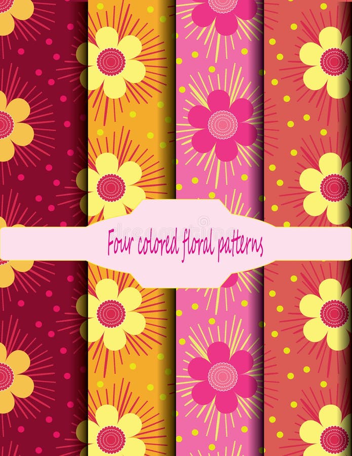 Het Patroon Bloeit Leuke Kleurrijk Vector Illustratie - Illustration of ...