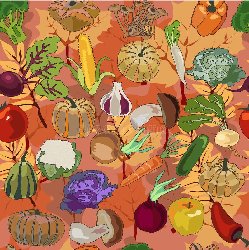 Het Patroon Van De Herfstproducten Vector Illustratie - Illustration of ...
