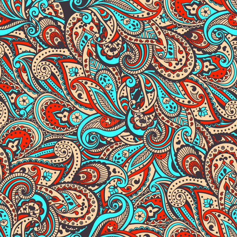 Het patroon van Paisley vector illustratie. Illustration of bloemen ...