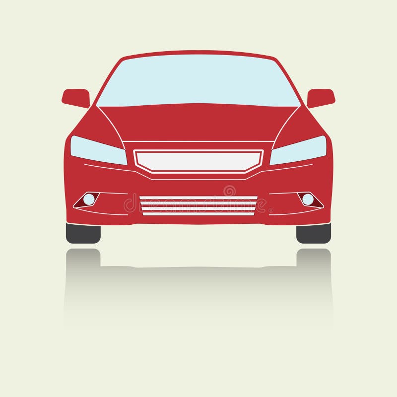 Het Pictogram of Het Teken Van Het Auto Vooraanzicht Vector Illustratie ...