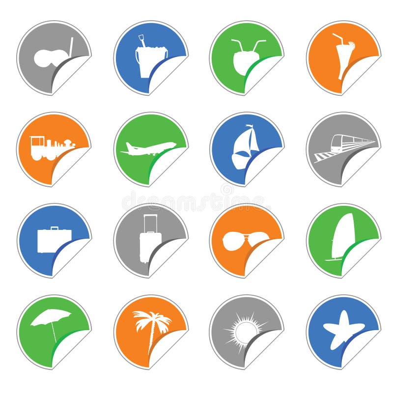 Het Pictogram Op De Stickers Kleurt Vector Vector Illustratie ...