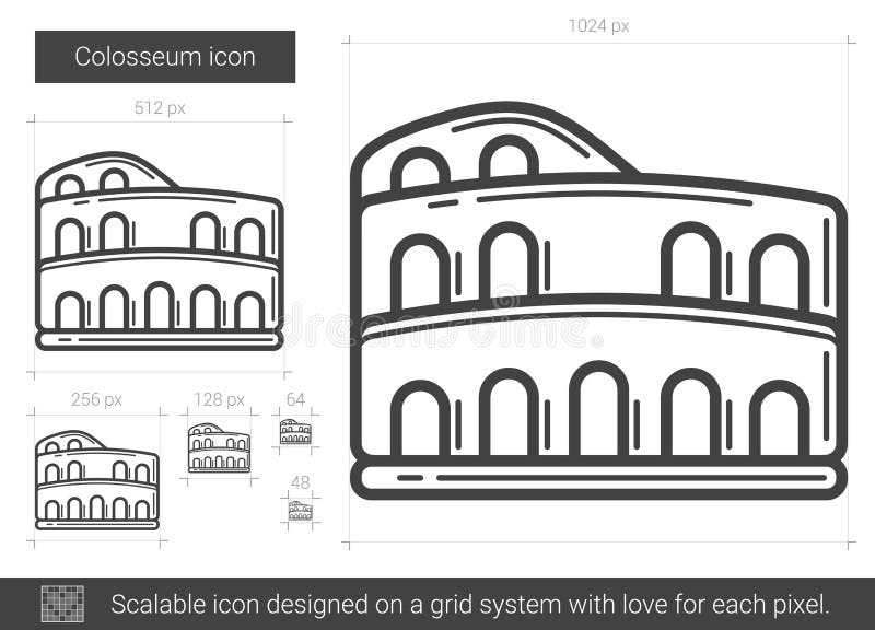 Het Pictogram Van De Colosseumlijn Vector Illustratie - Illustration of ...