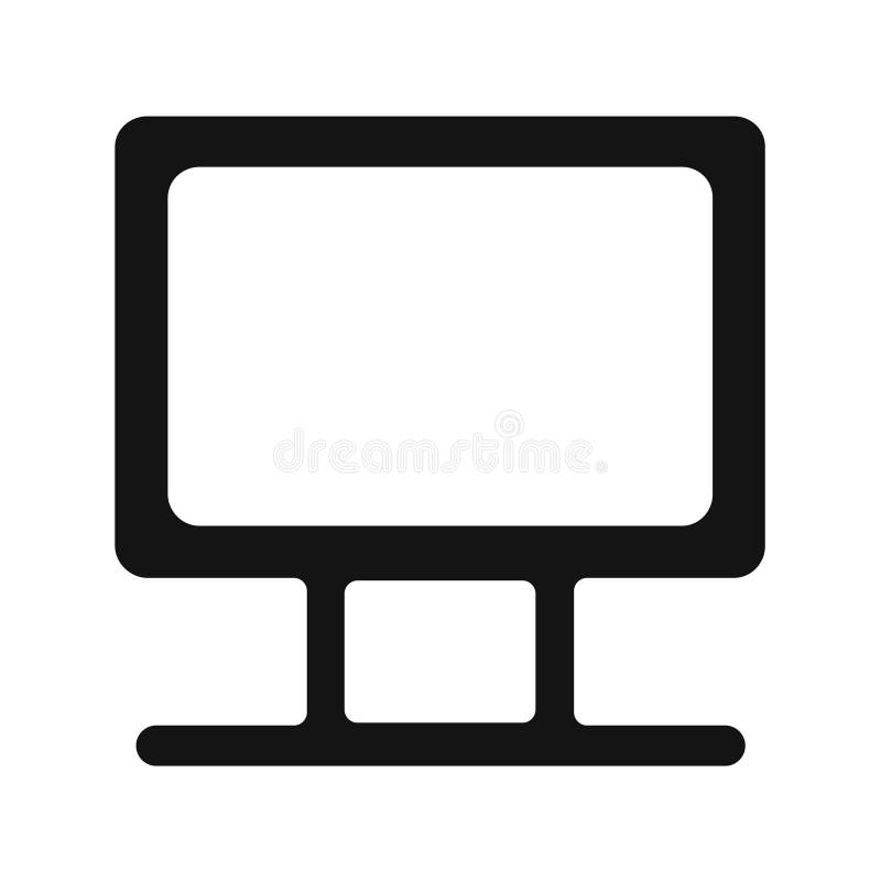 Het Pictogram Van De Computermonitor Vlak PC-symbool Vector Illustratie ...
