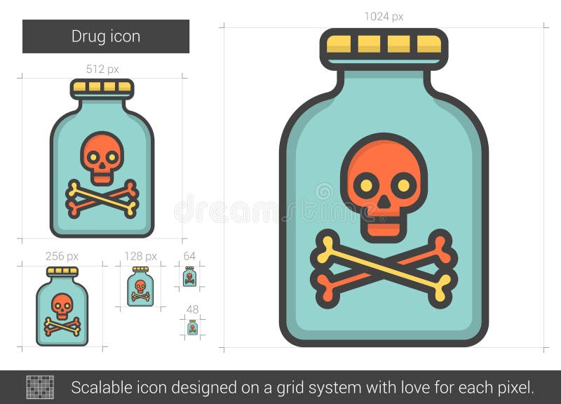 Het Pictogram Van De Druglijn Vector Illustratie - Illustration of ...