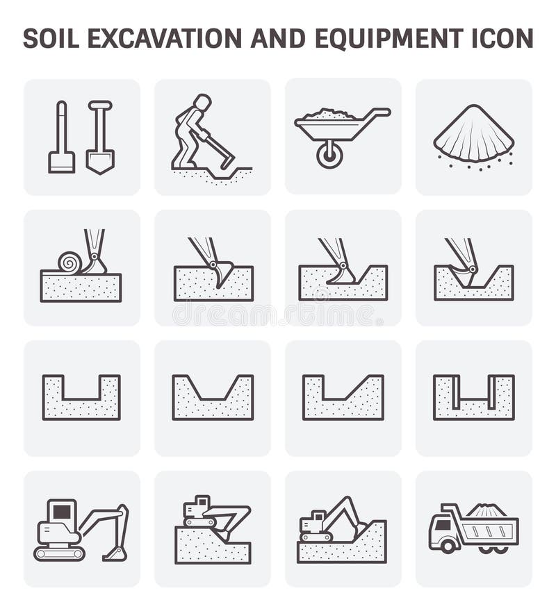 Het Pictogram Van De Gronduitgraving Vector Illustratie - Illustration ...