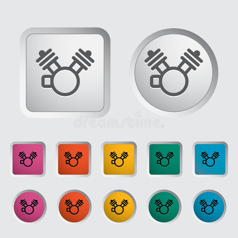 Vlakke Het Pictogram Van De Motorfietsmotor Vector Illustratie ...