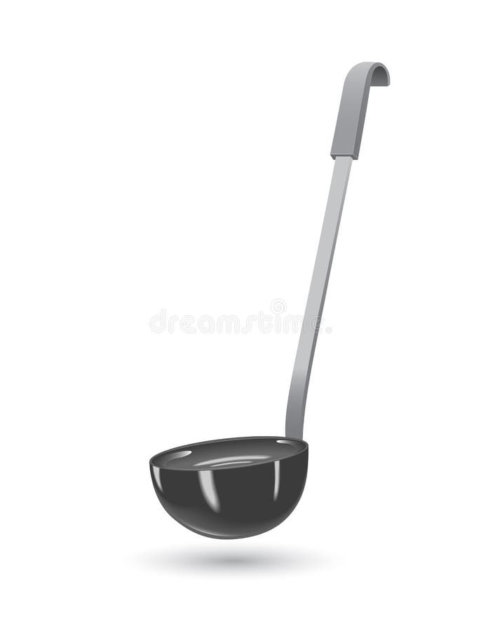 Pollepel, Vector De Lijnpictogram Van De Keukenlepel, Lineair Concept ...