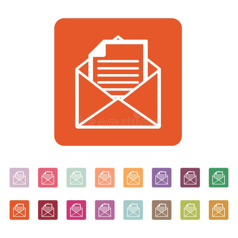 Het Pictogram Van De Post Een Vector Open Envelopsymbool Vector ...
