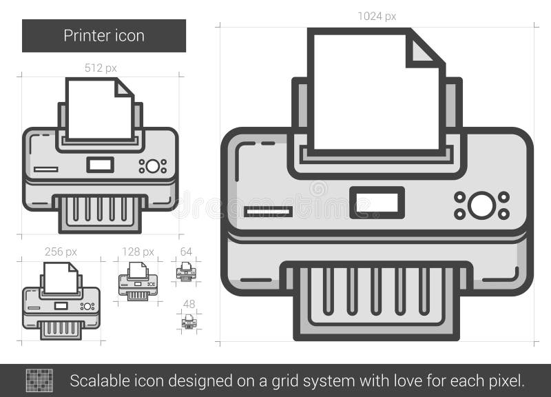 Het Pictogram Van De Printerlijn Vector Illustratie - Illustration of ...