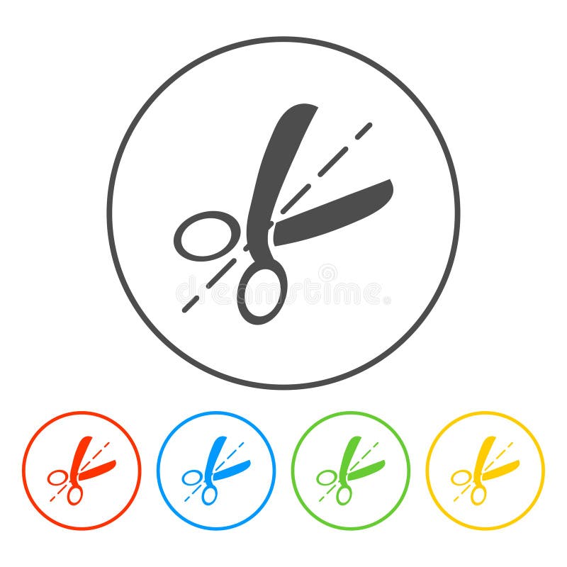 Het Pictogram Van De Schaar Vector Illustratie - Illustration of etiket ...