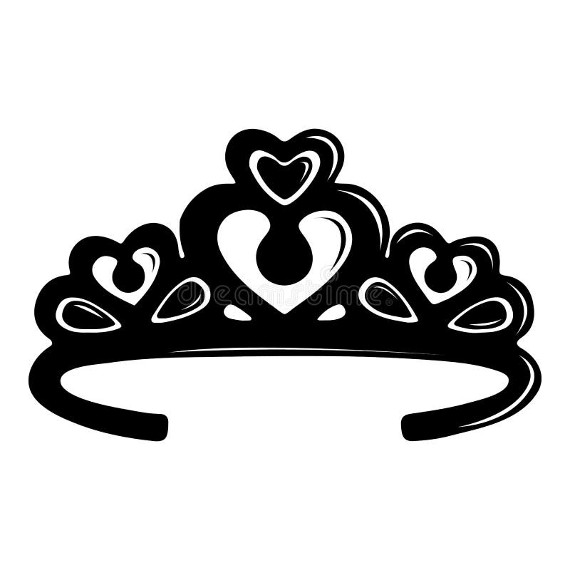 Het Pictogram Van De Tiarakroon, Eenvoudige Zwarte Stijl Vector ... Het Pictogram Van De Tiarakroon, Eenvoudige Zwarte Stijl Vector ...