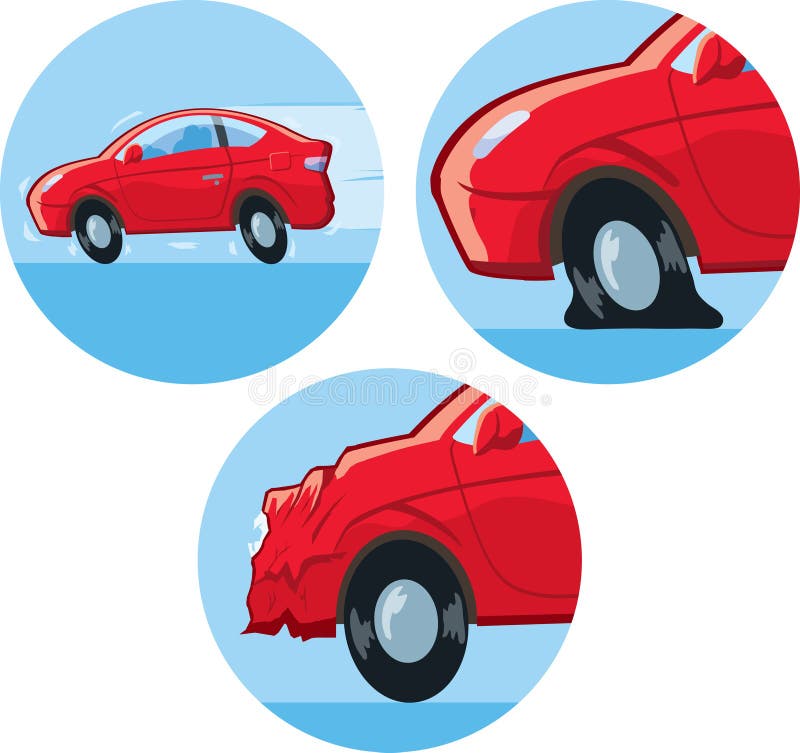 Het Pictogram Van Het Autoongeval Vector Illustratie - Illustration of ...