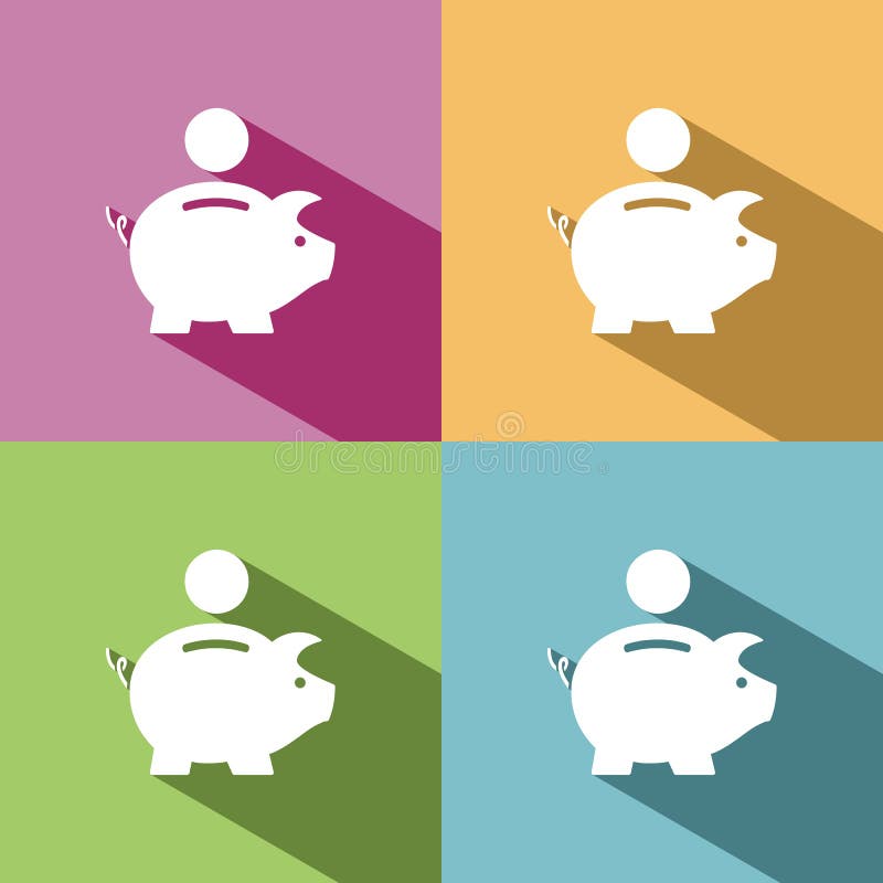 Het Pictogram Van Het Spaarvarken Vector Illustratie - Illustration of ...