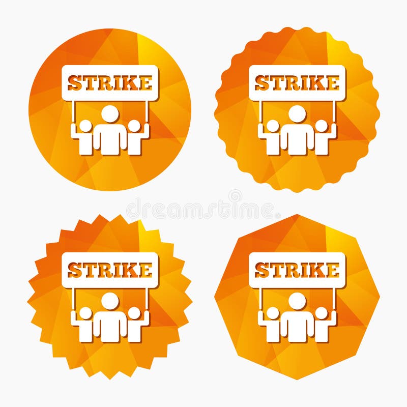 Het Pictogram Van Het Stakingsteken Groeps Mensen Symbool Vector ...