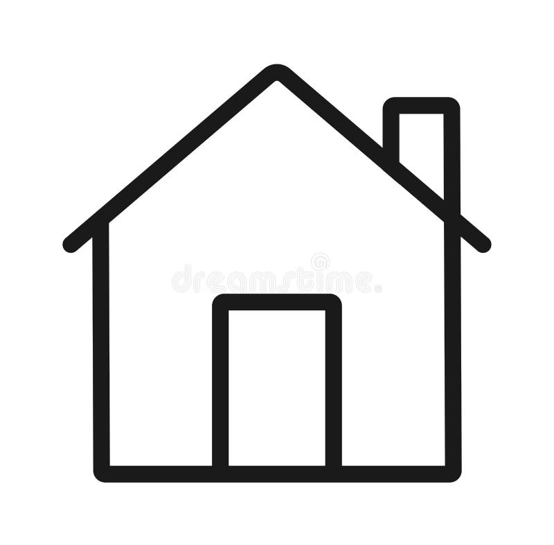 Geplaatst Pictogram - Huis Dunne Lijn Hoog Detail Vector Illustratie ...