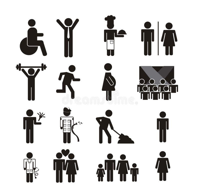Man Mens Persoon Tekst Concept Pictogram Vector Illustratie ...