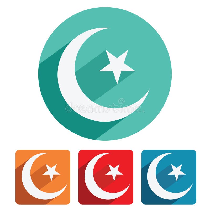 Het Pictogram Vlak Ontwerp Van Het Islamsymbool Vector Illustratie ...