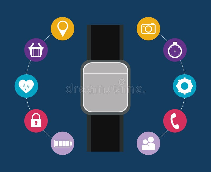 Het Pictogrambeeld Van De Smartwatch Wearable Technologie Stock ...