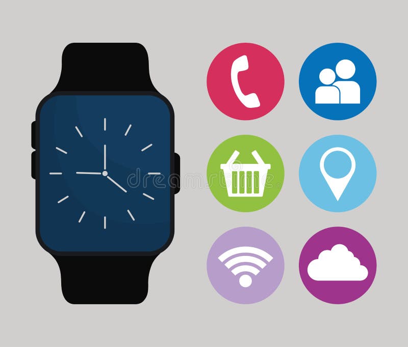 Het Pictogrambeeld Van De Smartwatch Wearable Technologie Stock ...