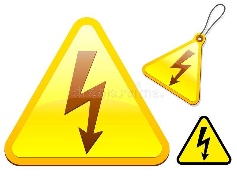 Het Pictograminzameling Van De Hoogspanning Vector Illustratie ...