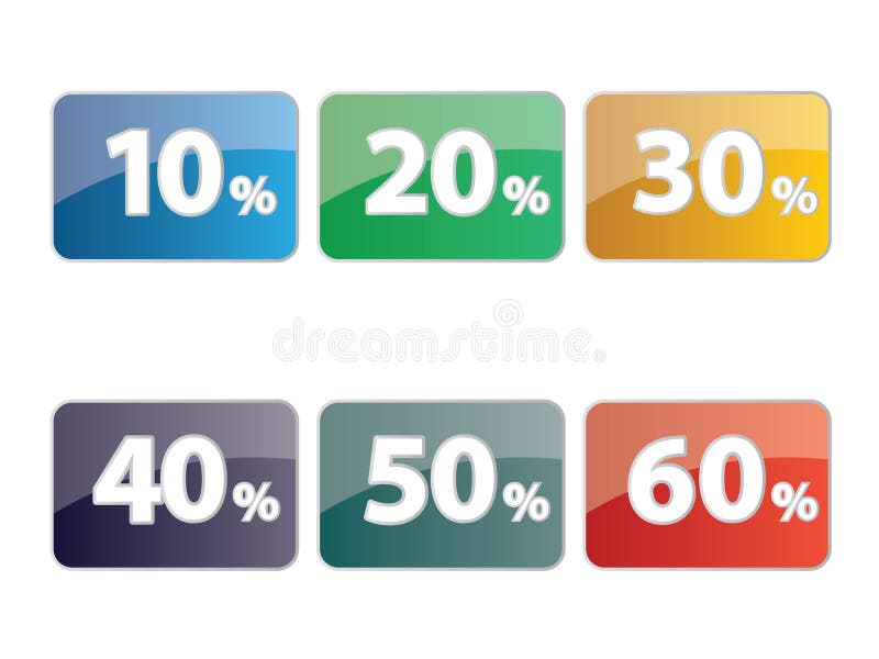 Het Pictogramreeks Van De Korting Vector Illustratie - Illustration of ...