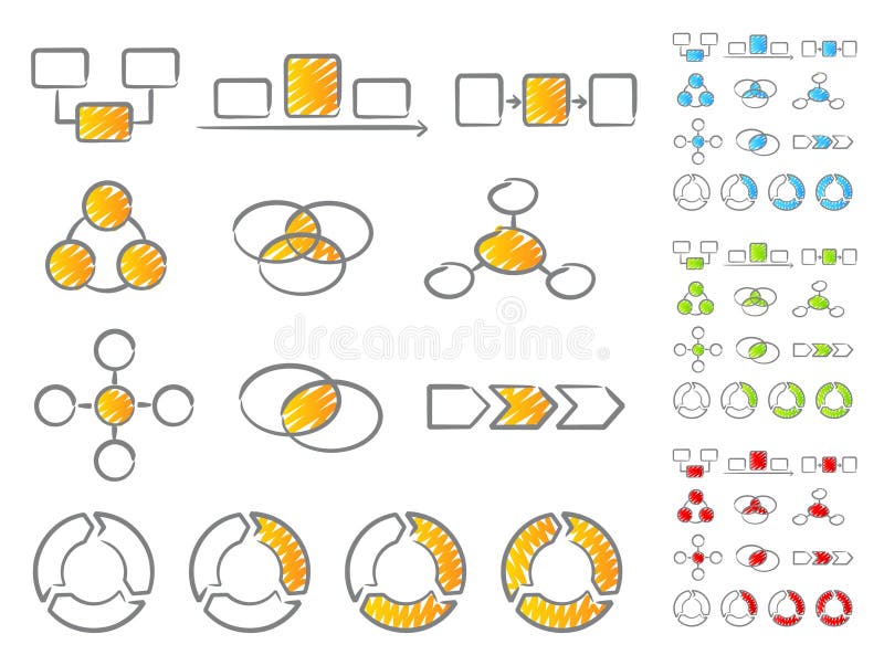 Het Pictogramreeks Van Diagrammen Vector Illustratie - Illustration of ...