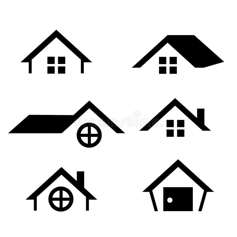 Huis Vectorpictogram Zwart-witte Huisillustratie Pictogram Van Het ...
