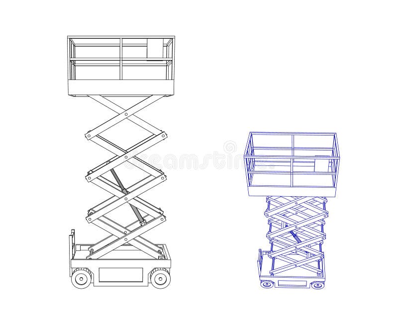 Vector De Lijnpictogram Van De Schaarlift, Teken, Illustratie Op ...