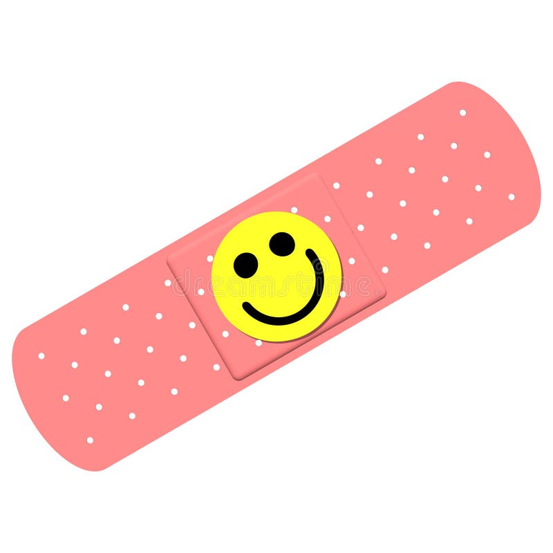 Pleister Met Lachend Gezichtje Stock Illustratie - Illustration of hulp ...