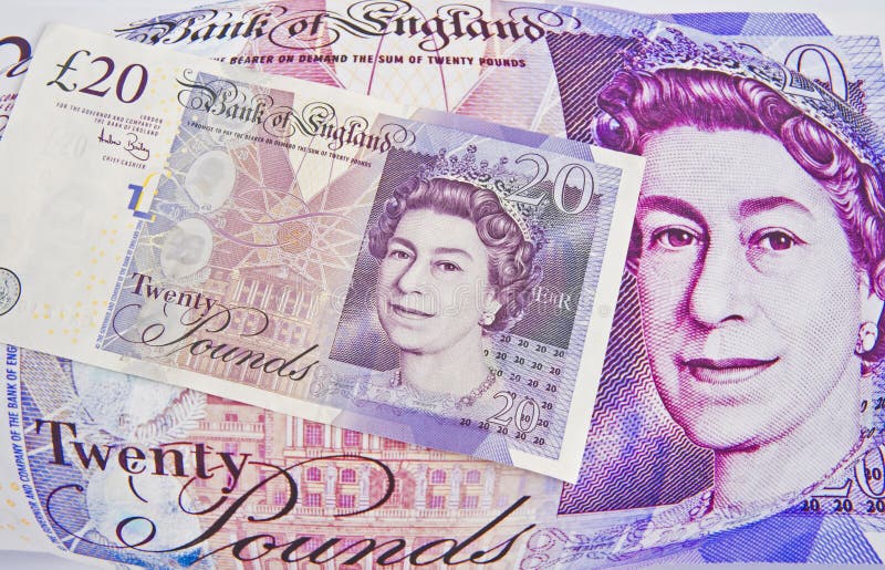 Twee Pond Sterling in Oud Geld Lijkt Nog Steeds Briljant Stock ...