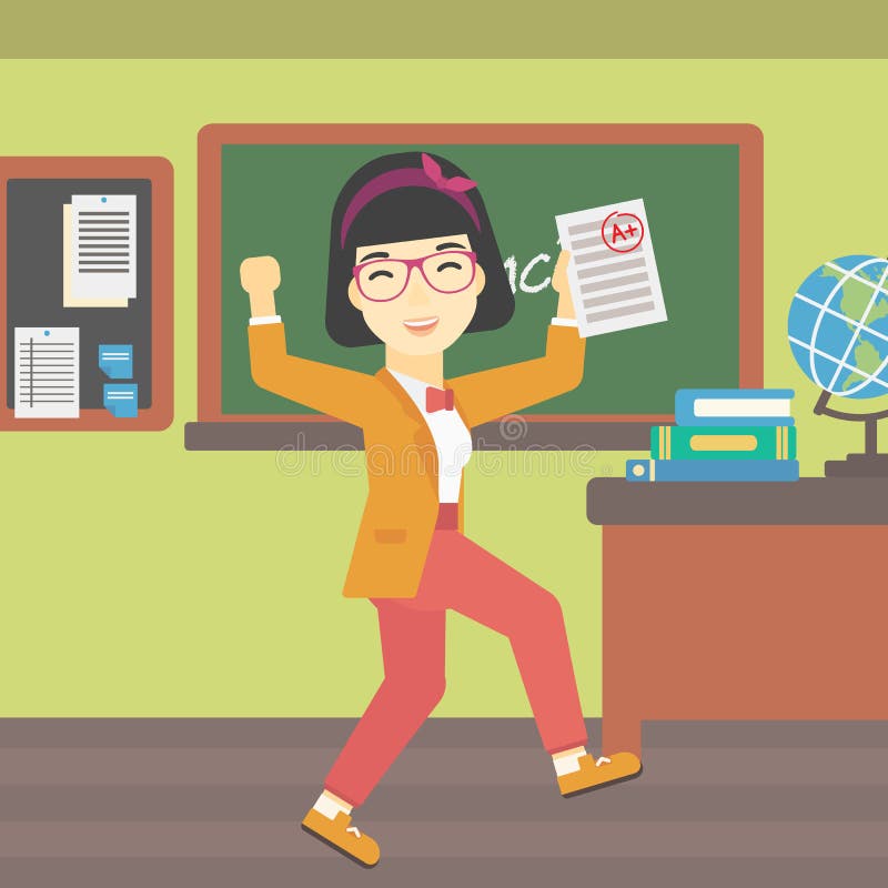 Het Proefwerk Van De Studentenholding Met Beste Resultaat Vector ...