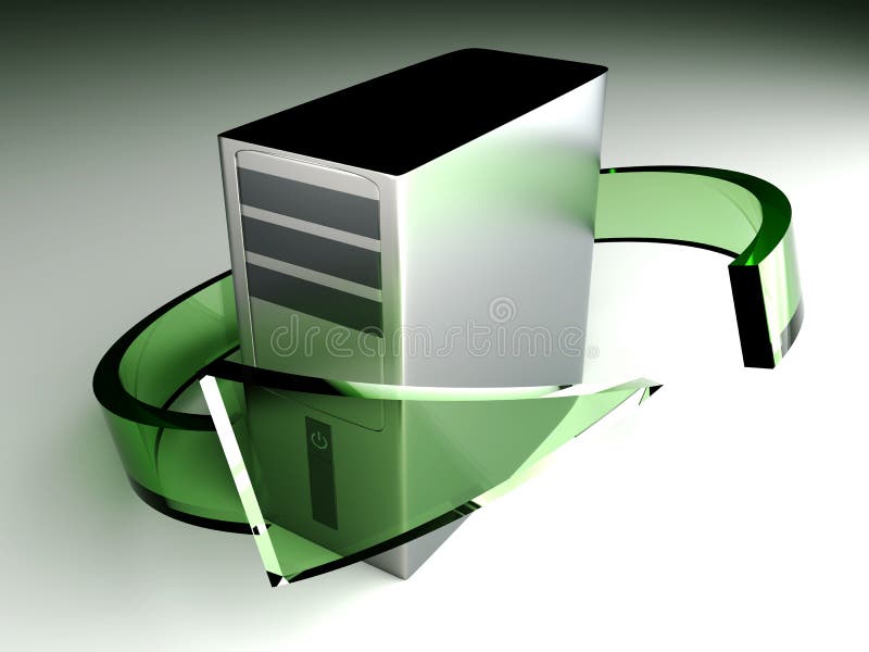 Het Recycling Van PC Van De Desktop Stock Illustratie - Illustration of ...