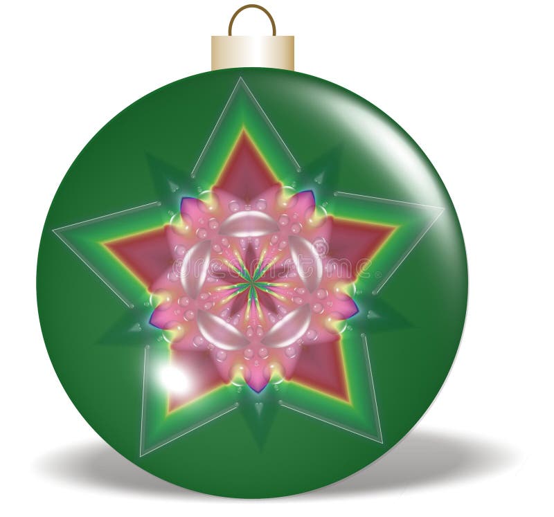 Het Rode Groene Ornament Van Kerstmis Van De Ster Stock Illustratie ...