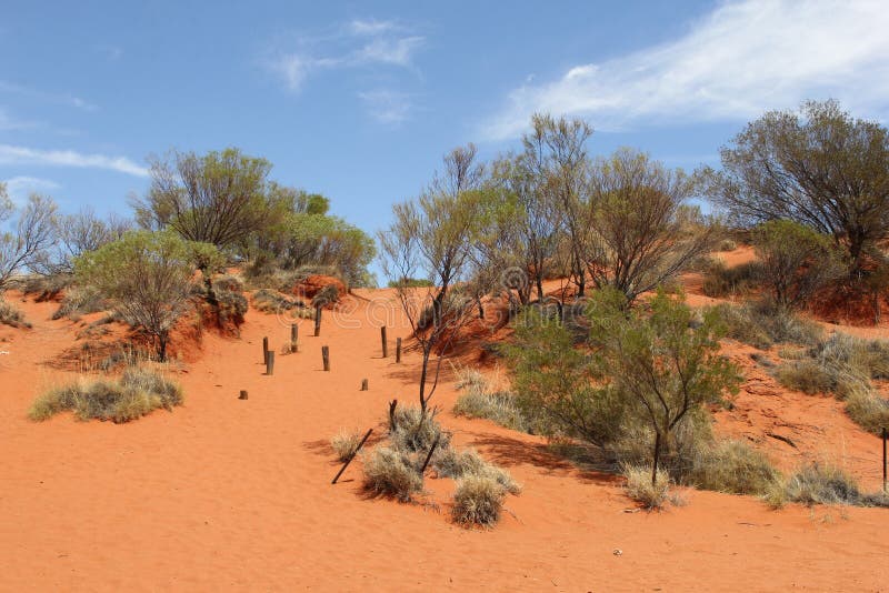 Het Rode Landschap Van Zandduinen in De Woestijn, Australië Stock ...