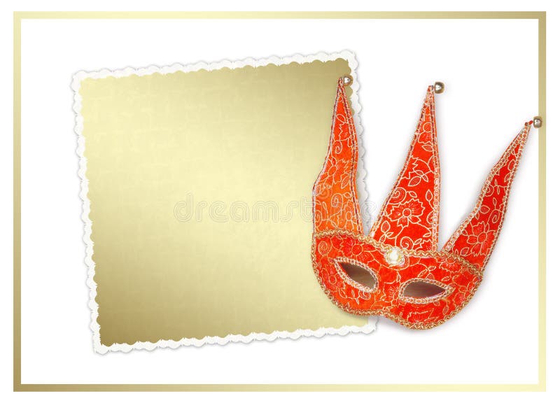 Het Rode Masker Van Carnaval Met Oud Document Stock Foto - Image of ...