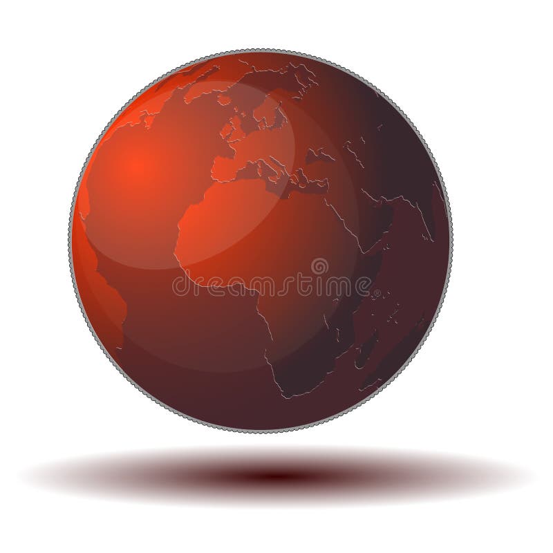 Het Rode Pictogram Van De Wereld Van Het Concept Vector Illustratie ...