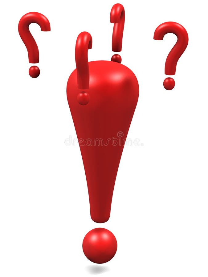 3D rood uitroepteken stock illustratie. Illustration of alarm - 8382001