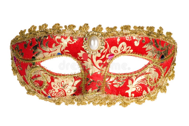 Het Rode Venetiaanse Masker Van Carnaval Stock Foto - Image of goud ...