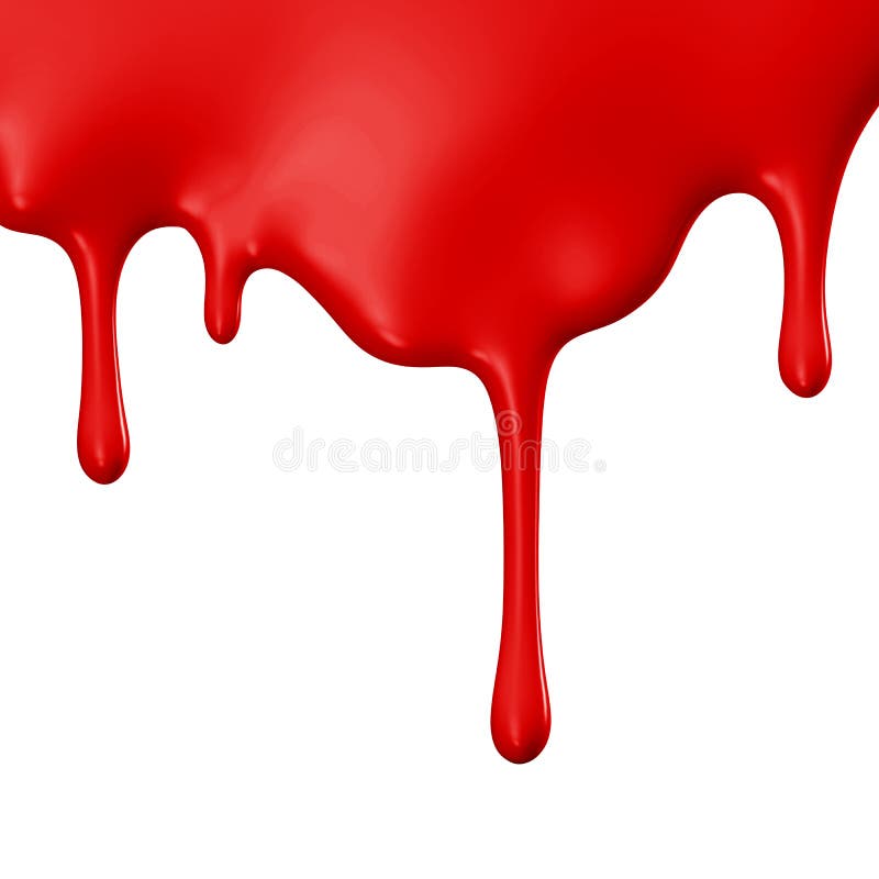 Het Rode Verf Druipen Geïsoleerd Over Witte Achtergrond Stock ...
