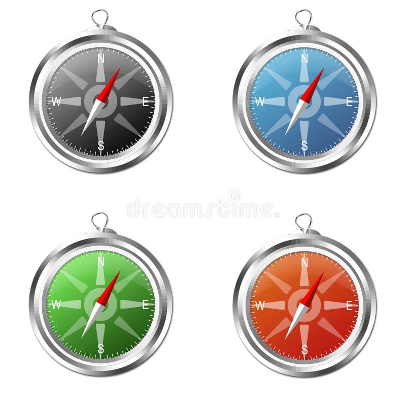 Het rood van Compas stock illustratie. Illustration of richtingen - 8943788