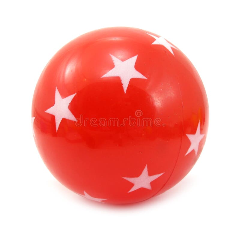 Het Rood Van De Bal Met Witte Sterren Stock Foto - Image of beeld, ster ...