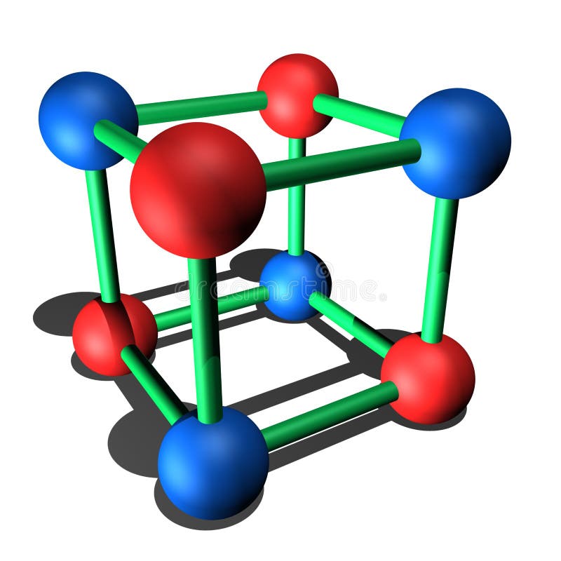 Het Rooster Van Het Kristal Met Acht Atomen Stock Illustratie ...