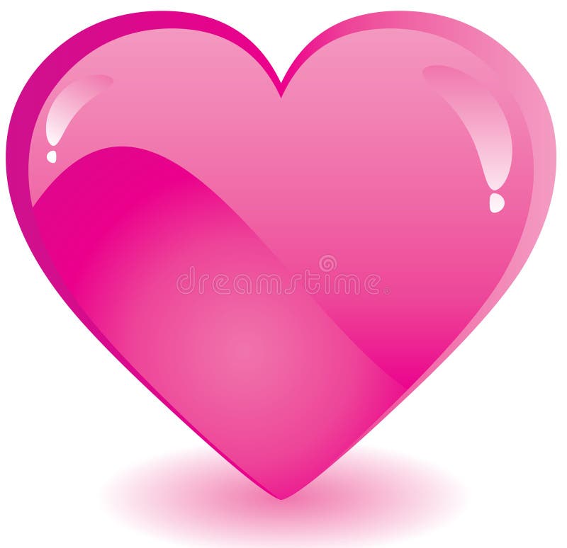 Het Roze Hart Van De Valentijnskaart Vector Illustratie - Illustration ...