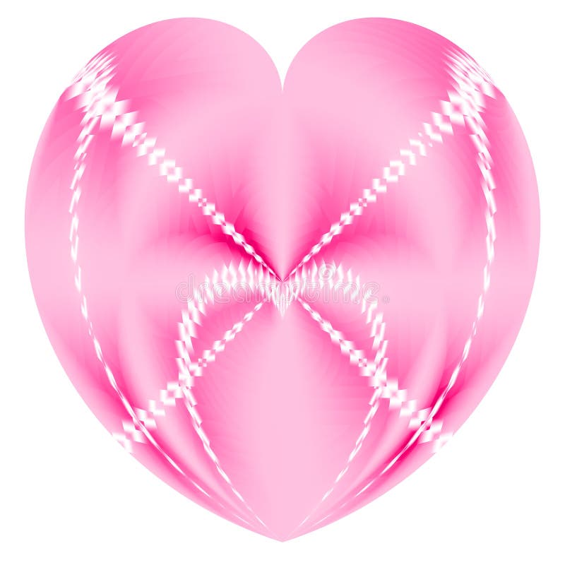 Het Roze Hart Van De Valentijnskaart in Een Hart Stock Illustratie ...