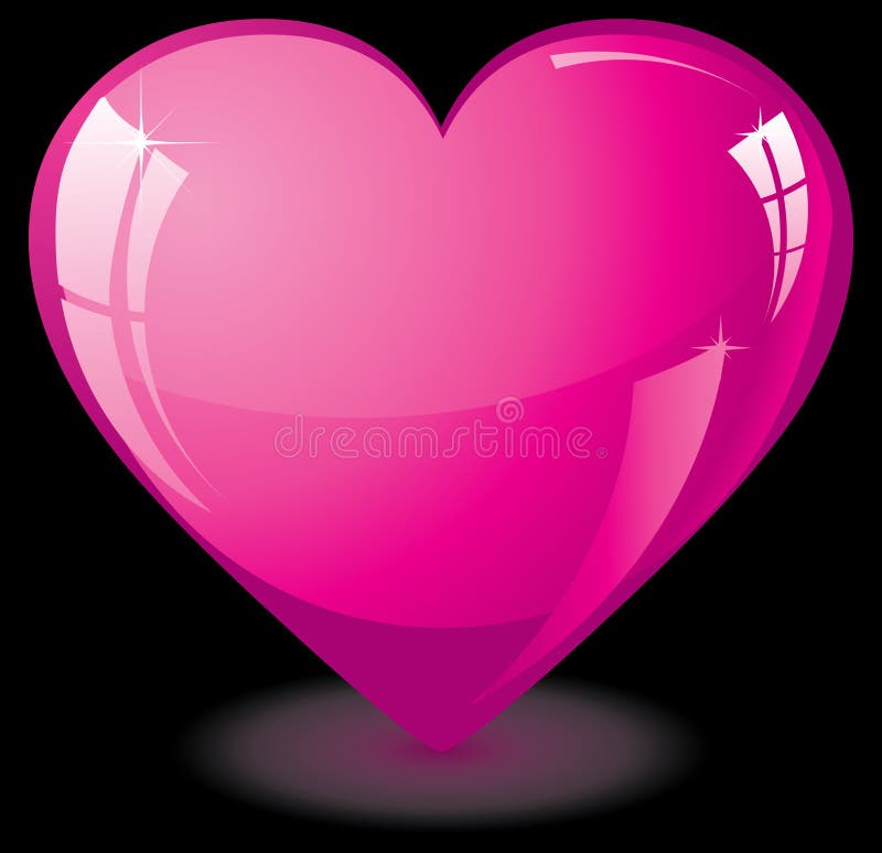 Het roze hart van het glas vector illustratie. Illustration of roze ...