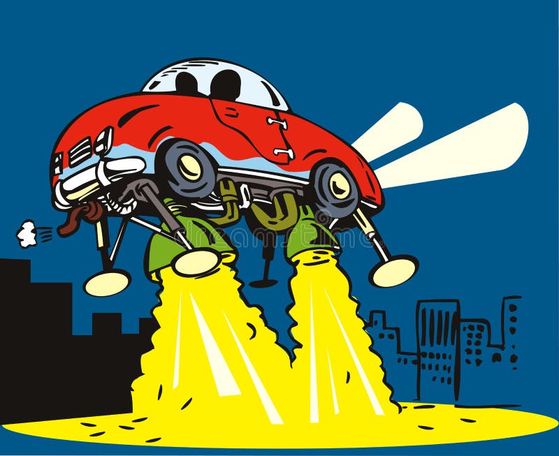 Het ruimte auto opstijgen vector illustratie. Illustration of ...