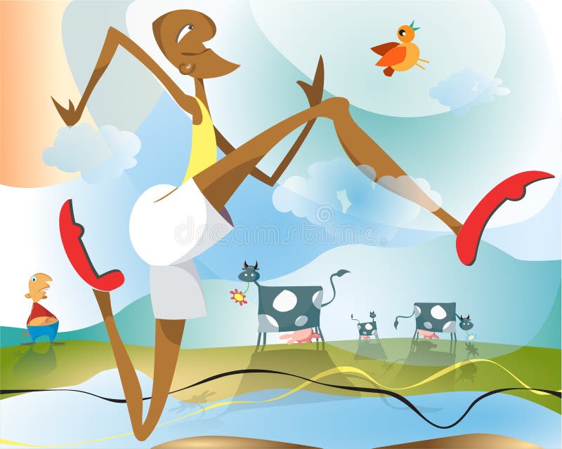 Het runnen van een sleep vector illustratie. Illustration of koeien ... Het runnen van een sleep vector illustratie. Illustration of koeien ...