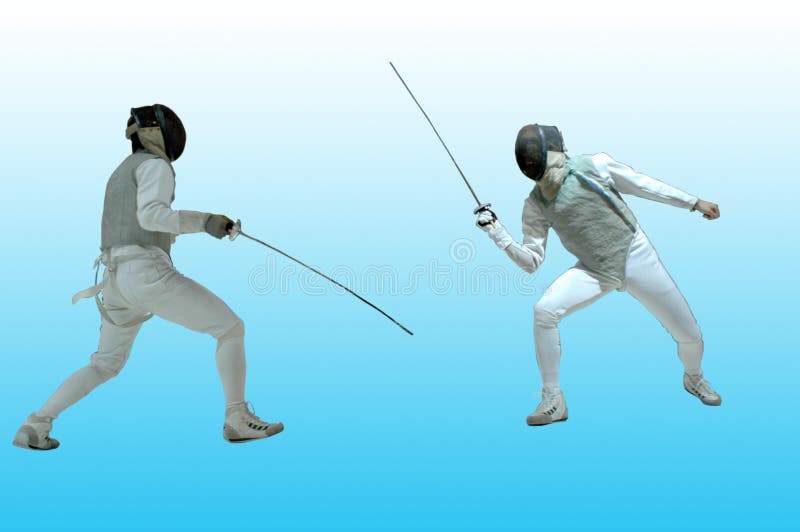 Het schermen stock afbeelding. Image of helm, rapier, ridder - 4712399